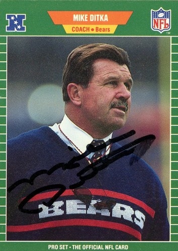 1989 NFL Pro Set MIKE DITKA Signed Card autograph auto BEARS SUPER BOWL ...