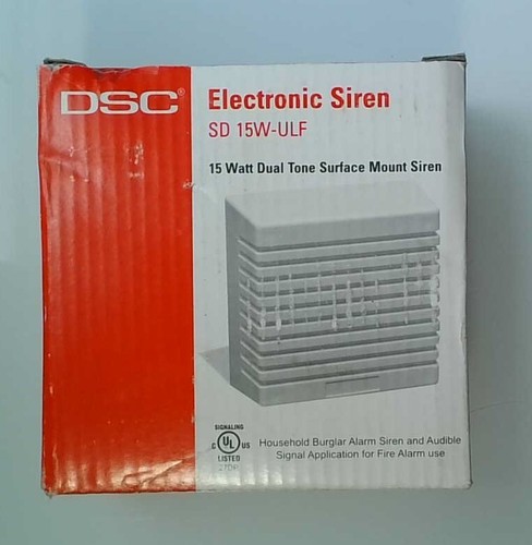 DSC SD 15W-ULF 15 Watt Dual Tone Surface Mount Electronic Siren Alarm ...