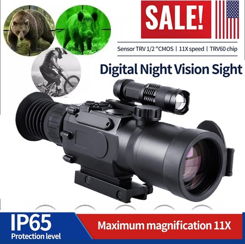 3.7-11x Digital Night Vision Hunting Rifle Scope Optics Sight 850nm IR ...