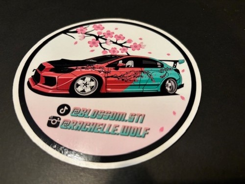 2024 RACHELLE WOLF 4" Sticker Blossom Subaru WRX STi SEMA Show IG | eBay