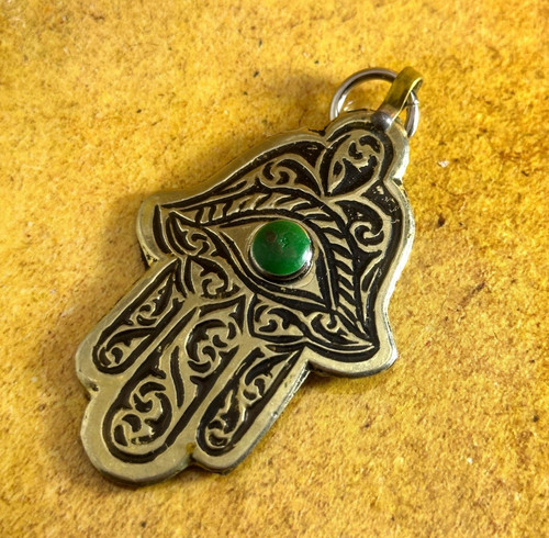 Vintage Moroccan Hamsa Hand Amulet - Carved Jewish Protection Talisman ...