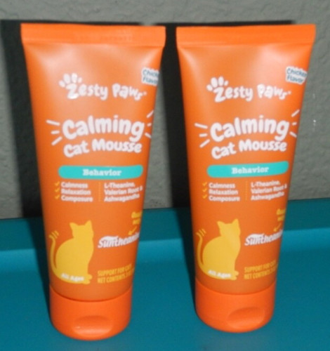Zesty Paws calming cat mousse behavior chicken 3 oz flavor LOT OF 2 | eBay