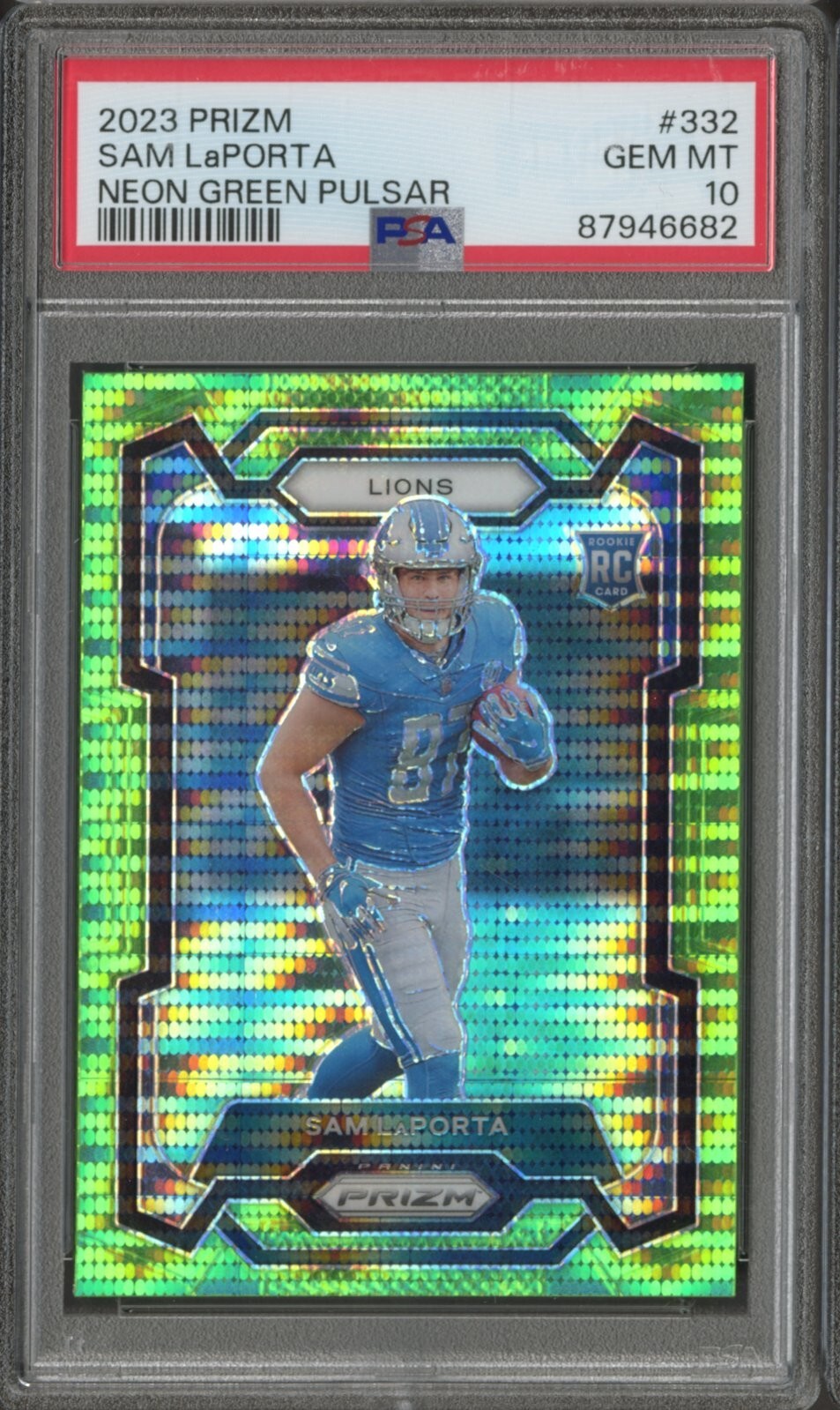 Sam LaPorta 2023 Prizm #332 Neon Green Pulsar PSA 10 Price Guide ...