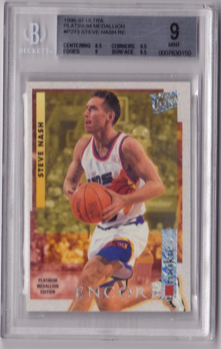 1996-97 Fleer Ultra STEVE NASH Platinum Medallion RC Rookie Card BGS 9 ...