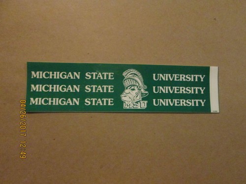 NCAA MSU Michigan State University Vintage Circa 1980's Logo Bumper ...