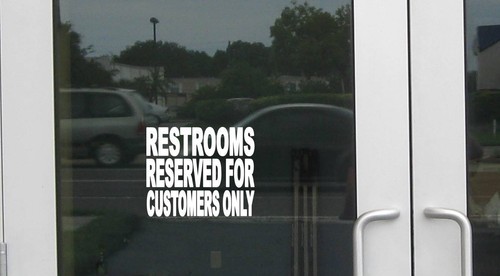 Restrooms Reserved for Customers only J885 6 inch business store sign ...