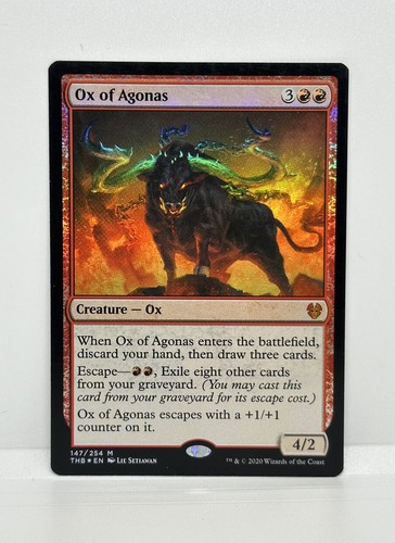 Ox of Agonas MTG Neon Dynasty Commander Hand Painted Borderless Altered ...