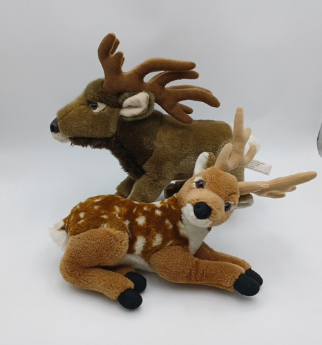 Realistic Moose and Deer Plush Stuffed Animals Hunting Cabin Critters ...
