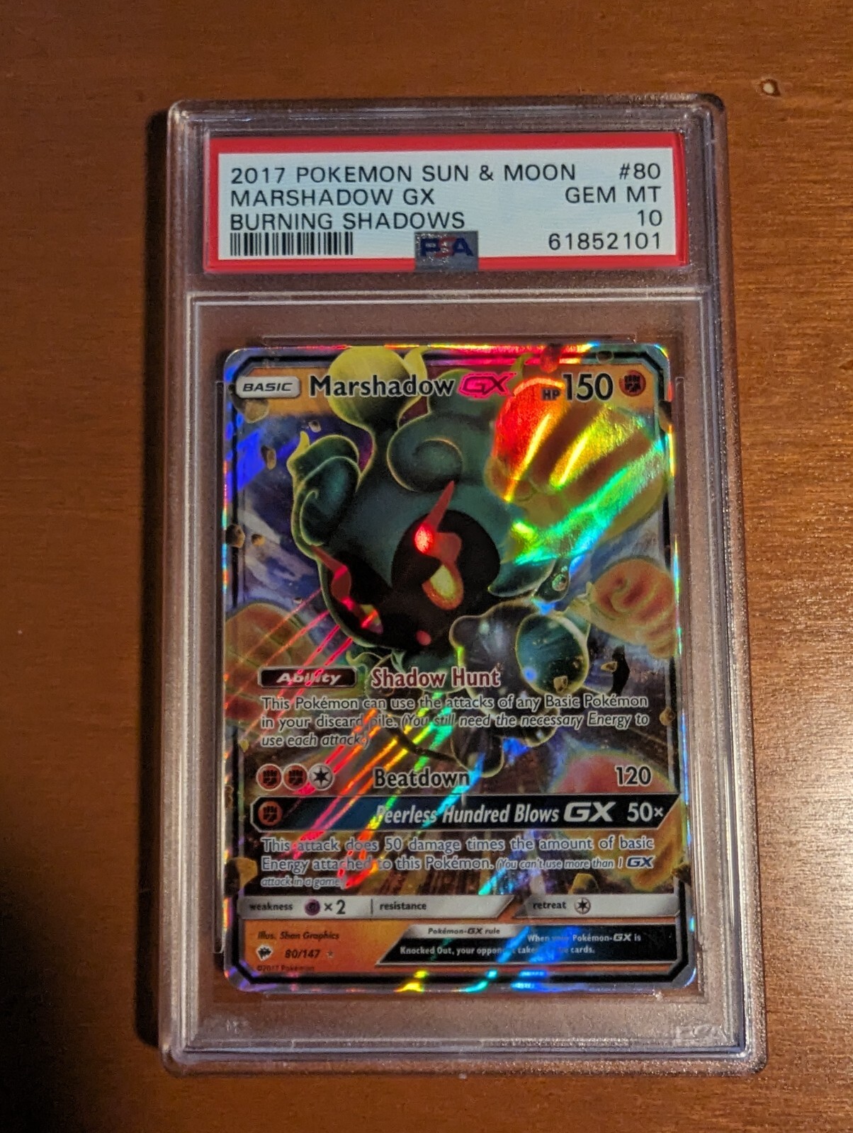 Marshadow GX 2017 Sun & Moon: Burning Shadows #080/147 Holo PSA 10 ...