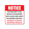 Notice Vehicle Equipped Audio Video Recording Equipment Sign Sticker ...