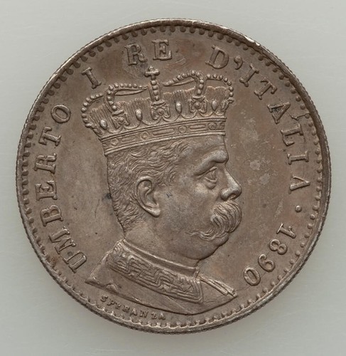 ITALY COLONIAL ERITREA UMBERTO I 1890-R 1 LIRA SILVER COIN ALMOST ...