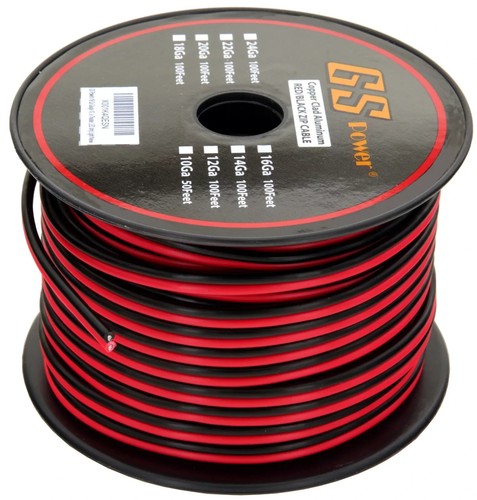 18 Gauge 200 Feet CCA Copper Clad Bonded Zip Cord Cable Red / Black ...
