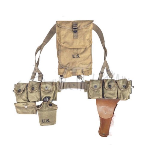FULL SET US ARMY WWII WW2 MILITARY USMC EQUIPMENT HACKSACK BAR BELT ...