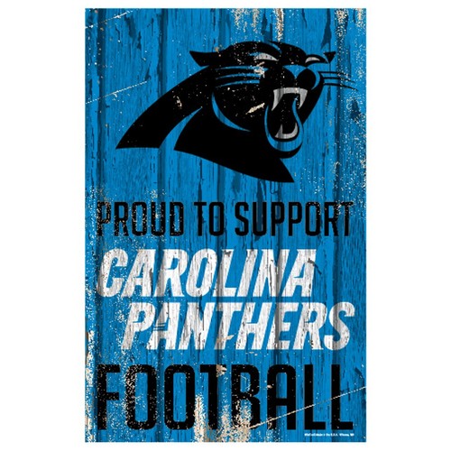 Carolina Panthers NFL 17" x 11" Wood Decorative Slogan Indoor Sign ...