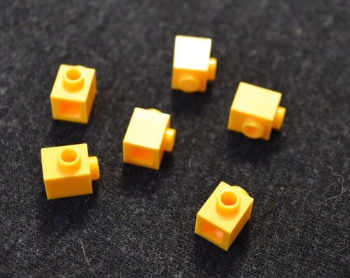 (6) 1x1 Bright Light Orange Brick w/ Center Nub (No Ridge) Bricks ~ New ...
