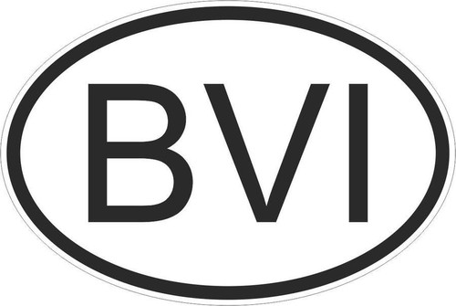 Sticker Oval Flag Country Code Car British Virgin Islands BVI | eBay