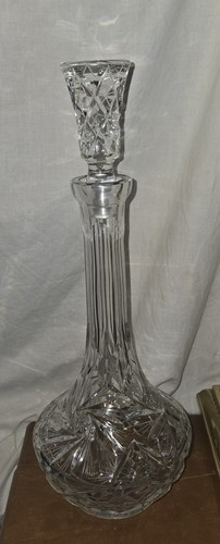 Vintage Hollywood Regency Or American Brilliant Cut Hobstar Decanter 16 ...