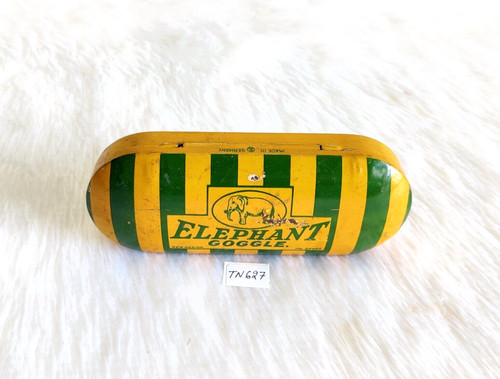 1930s Vintage Elephant Goggles Advertising Tin Safety Case Optical Rare ...