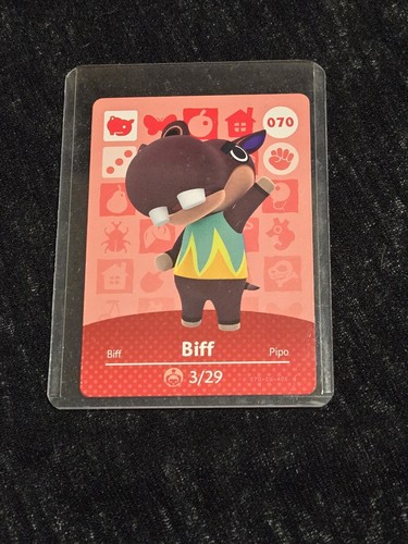 #070 Biff - Animal Crossing Amiibo Card, Series 1, US Version Nintendo ...