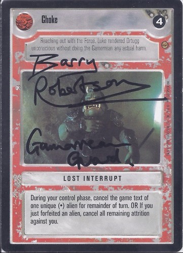 Star Wars CCG - Barry Robertson † (Gamorrean Guard) - signed card ...
