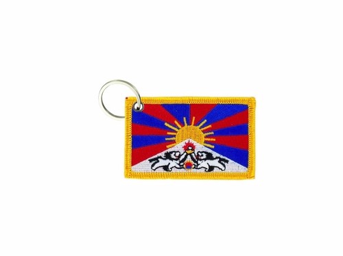 Keychain keyring embroidered embroidery patch double sided flag tibet tibetan | eBay Australia