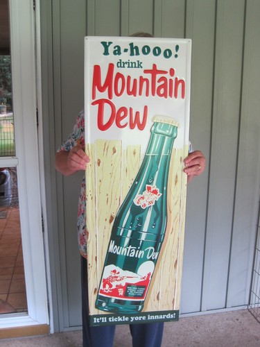 HUGE 42" Yahoo Drink Mountain Dew Tickle Yore Innards Metal Sign Man Cave Garage | eBay