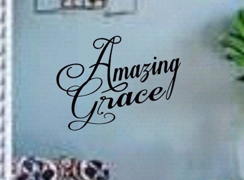 AMAZING GRACE Wall Art vinyl Decals Car Window Jesus Christ God Bible ...