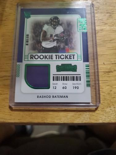 RASHOD BATEMAN 2021 Panini Contenders Rookie Ticket Patch Green Foil # ...