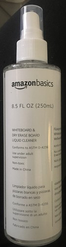 Amazon Basics Whiteboard & Dry Erase Liquid Cleaner 8.5oz Spray Bottle ...