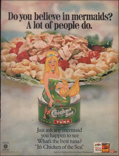 1970 Vintage ad Chicken of The Sea Tuna Art Mermaids Pasta Plate 04/21 ...