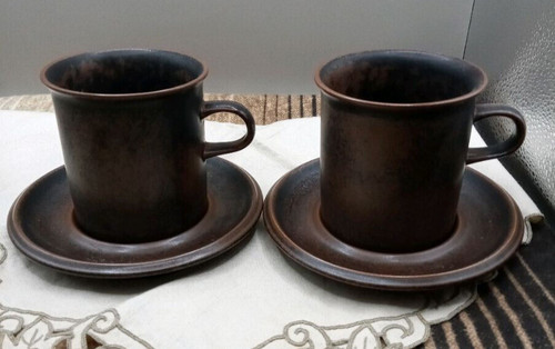 2 Arabia of Finland Ruska Mugs & Saucers | eBay