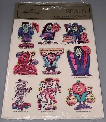 NEW OLD STOCK- 1 Pack Of 4 Sheets 1981 Hallmark Vintage Halloween ...