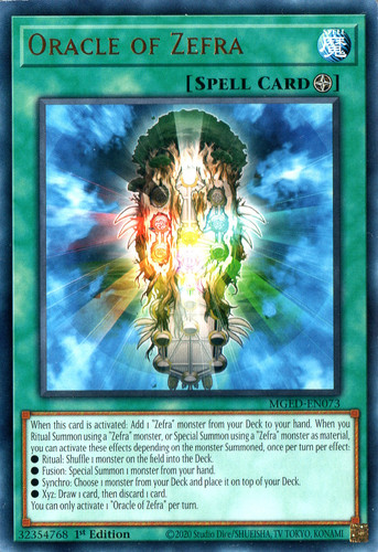 Oracle of Zefra - MGED-EN073 - Rare 1st Edition Yugioh | eBay