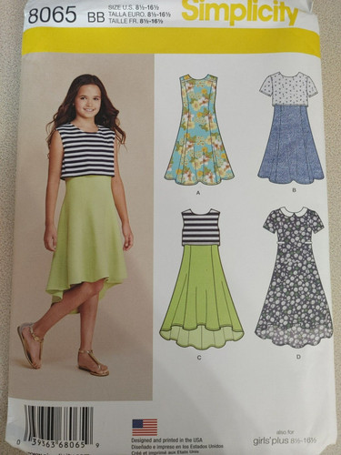 Simplicity Pattern 8065 Girls' & Plus Dresses Sizes 8 10 12 14 16 | eBay