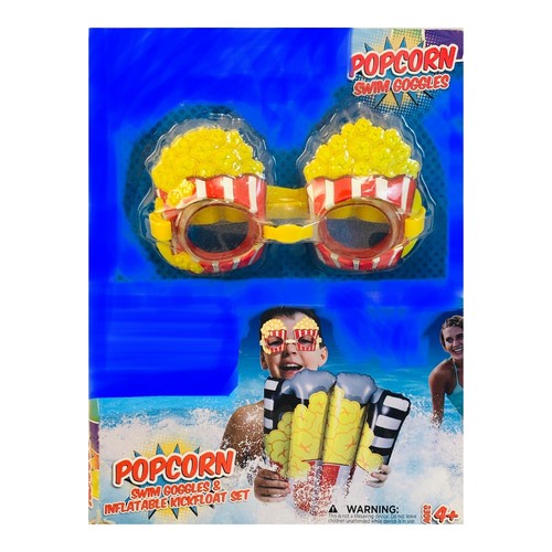 Aqua Splash Popcorn Googles & Inflatable Kick Float Set For Ages 4+ | eBay