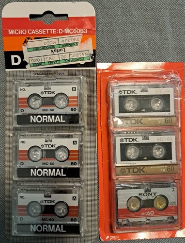 Set of 6 NEW MC-60 60 Minute Microcassettes, 5 TDK & 1 SONY | eBay