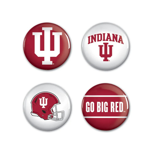 Indiana Hoosiers Football Wincraft NCAA Button Pins 4 Pack 1-1/4" Round ...