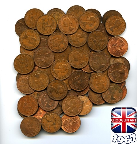 Set of (x250) BRITISH 1967 ELIZABETH II PENNY coins, 57 Years Old! | eBay