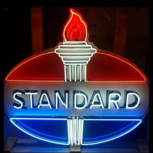Standard Gas Oil Gasoline 24"x20" Neon Sign Lamp Light With HD Vivid ...