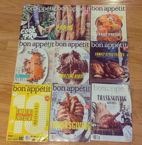 BON APPETIT Magazine Lot Of 9 Issues, COOKING, BAKING, 2012, 2016, 2018 ...