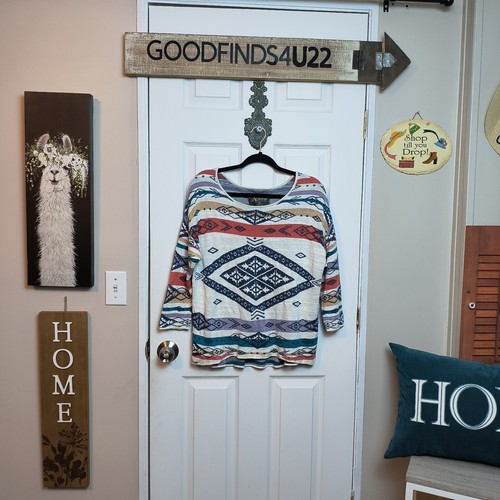 Natural Reflections Pullover Sweater Aztec South West Native American ...