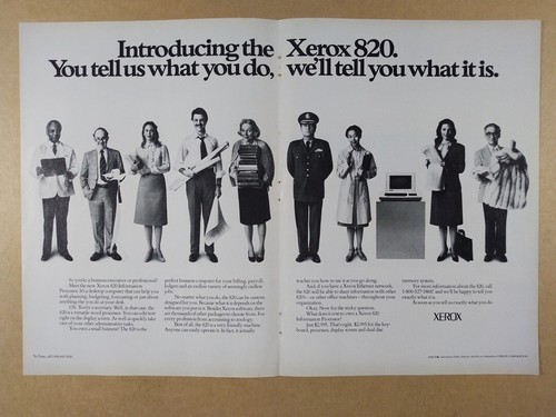 1981 Xerox 820 Information Processor Desktop Computer vintage print Ad ...