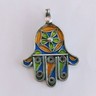 SILVER & Colored Enamel Moroccan Berber Hamsa Evil Eye Amulet Talisman ...