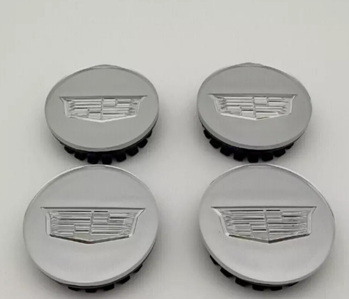 Set of 4 Acrylic All Silver 66mm Wheel Center Caps For Cadillac 9597375 ...