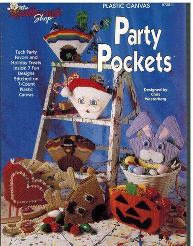 NEW PLASTIC CANVAS PARTY POCKETS 7 FUN DESIGNS MUST SEE!!! | eBay