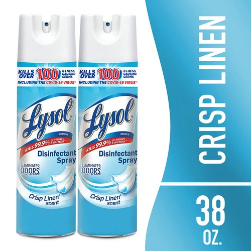 Lysol Disinfectant Spray, & Antibacterial Spray, Crisp Linen 19 Fl Oz Pack of 2 | eBay