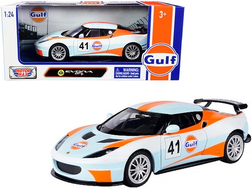 Motormax 79660 Lotus Evora GT4 #41 "Gulf Oil" Light Blue 1/24 | eBay