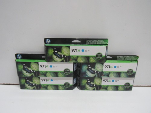 LOT OF 5! GENUINE HP 971XL (CN626AM) CYAN HIGH CAPACITY INK CARTRIDGE ...