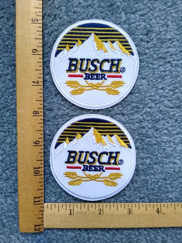 LOT OF 2 RARE BUSCH BEER IRON ON PATCHES free shipping | eBay