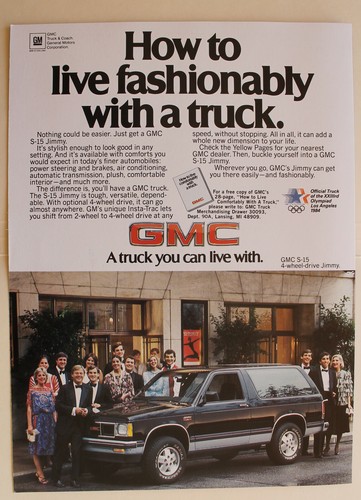 GMC S-15 Jimmy Vintage Magazine Print Ad 1984 11 x 8 | eBay
